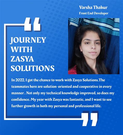 Zasya Solutions On Linkedin Employeetestimonial Proudemployee