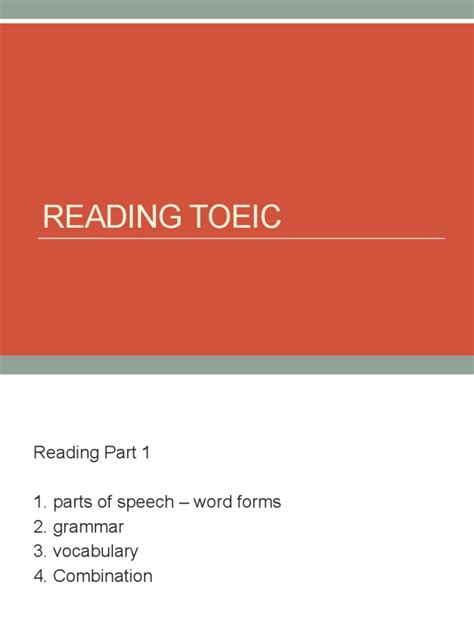 Materi 4 Toeic Reading Incomplete Sentences Pdf Adjective Noun