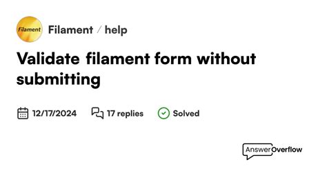 validate filament form without submitting filament