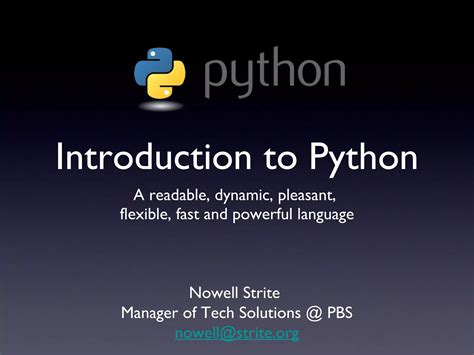 Introduction To Python Ppt Programming Languages Computing