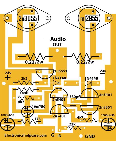 Amplifier Circuit Diagram With 2n3055 Transistor