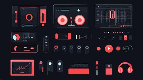 Professional Dark User Interface Collection Images Premium Ai Generated Vector