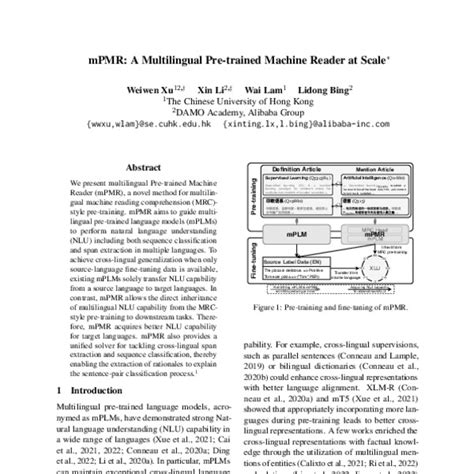 Mpmr A Multilingual Pre Trained Machine Reader At Scale Acl Anthology