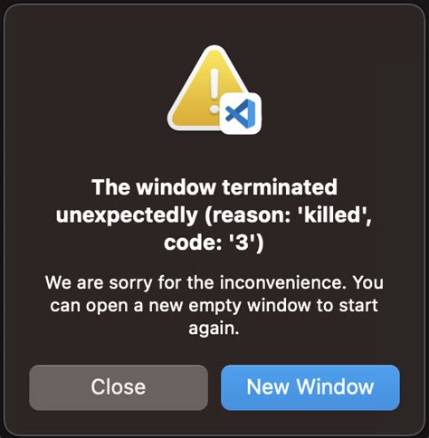 the window terminated unexpectedly · issue 176215 · microsoft vscode