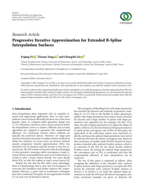 Pdf Progressive Iterative Approximation For Extended B Spline Interpolation Surfaces