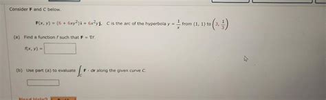 Solved Consider F And C Below F X Y 6 6xy2 I 6x2yj C Is