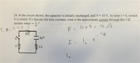 solved in the circuit shown the capacitor is initially