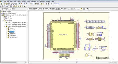 基于ep1c6 Fpgasdrambcm5421skqmrtl8208b千兆百兆主控板protel硬件（原理图pcb）fpga源码