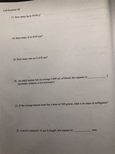 Solved Lab Exercise 1b Iii L Metric To Metric Conversion