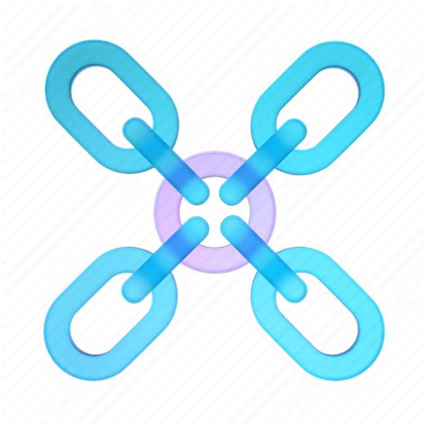 Cross Chain Blockchain Crosschain Rendering 3d Model Glass Icon