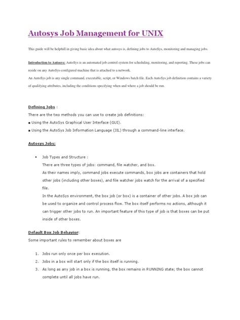 Autosys Job Management For Unix Pdf Regular Expression String Computer Science