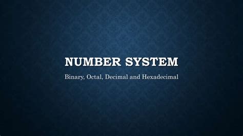 Binary Number System Ppt