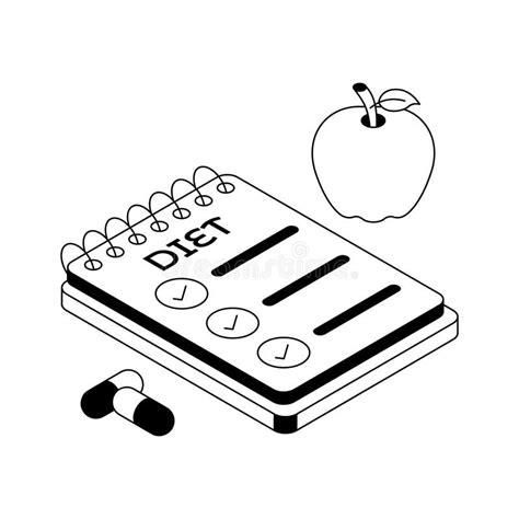 Latest Icon Of Diet Plan Designed In Isometric Style Stock Vector
