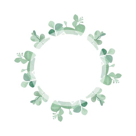 Leaf Frame With Beautiful Eucalyptus Leaves Vector Wedding Eucalyptus