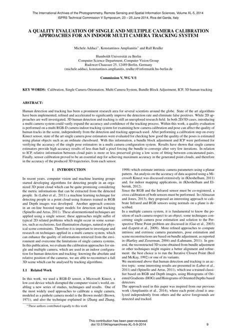 Pdf A Quality Evaluation Of Single And Multiple Camera Calibration