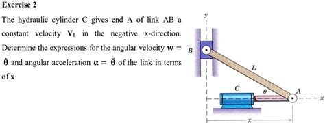 the hydraulic cylinder c gives end a of link ab a constant velocity v0