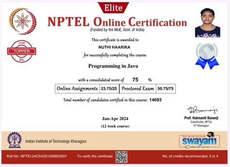 nuthi haarika on linkedin nptelonlinecertification programminginjava