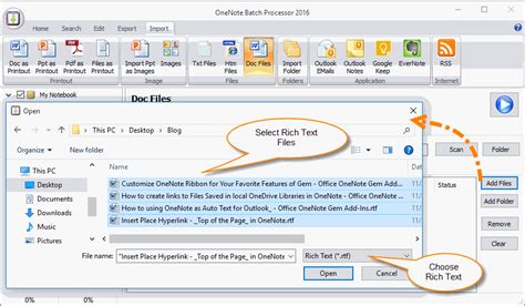Batch Import Rtf Files Into Onenote As Editable Pages Office Onenote