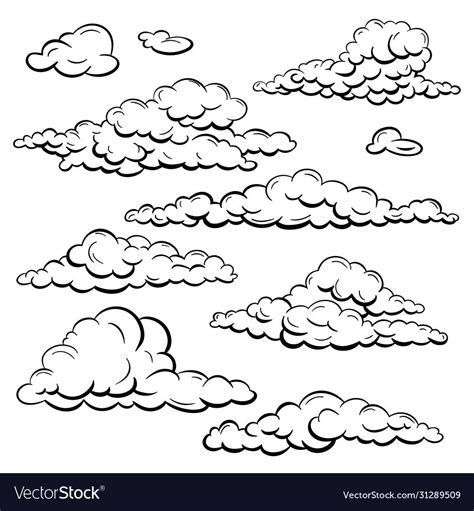 Clouds Line Drawing