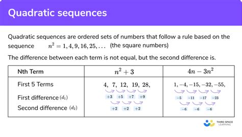 Quadratic Sequences Gcse Maths Steps And Examples
