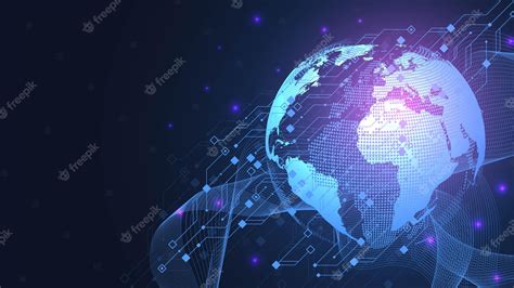 Premium Vector Global Network Connection Concept Big Data Visualization Social Network