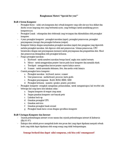 Rangkuman Materi Informatika Kelas 7 Pdf Komputer