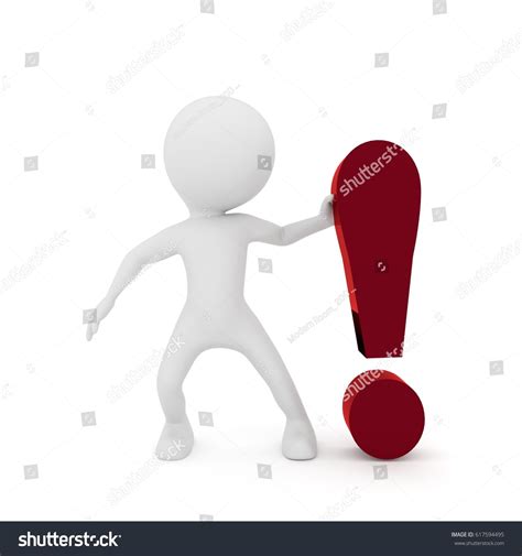 Red Exclamation Mark Stickman D Stock Illustration Shutterstock