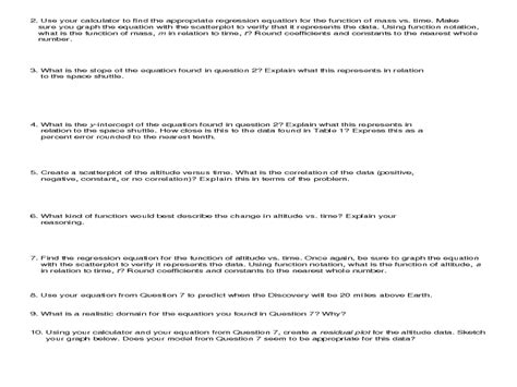 Linear And Quadratic Model Data Modeling Lesson Plan For 9th 12th