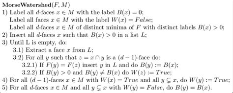 The Morsewatershedf M Algorithm Computes The Morse Watershed W Of A Download Scientific