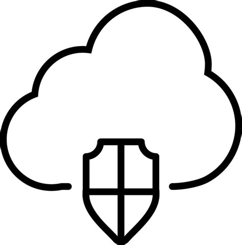 Cloud Security Icon In Thin Line Art 25288956 Vector Art At Vecteezy