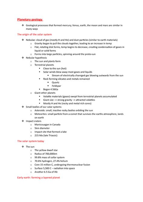 Planetary Geology Lecture Notes 20 21 Planetary Geology Geological Processes That Formed