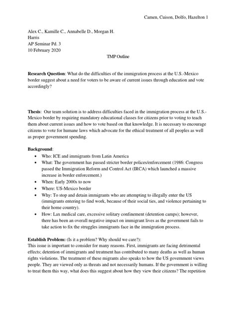 Tmp Outline Pdf Solitary Confinement Immigration