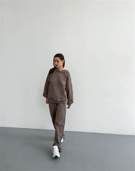 Комплект осінній худі подовжений та джогери оверсайз на затяжках