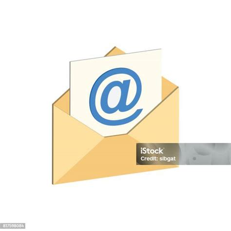 전자 메일 기호입니다 평면 아이소메트릭 아이콘입니다 웹 디자인 Ui 모바일 애플 리 케이 션 Infographic 위한 3d 스타일 그림 3차원 형태에 대한 스톡 벡터 아트