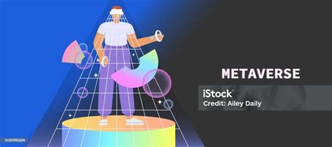 메타버스 엔터테인먼트 가상 현실 안경과 Vr 헤드셋을 착용하고 상호 작용하고 가상 세계를 만드는 남성 캐릭터가있는 평면 벡터 일러스트레이션 미래 혁신의 개념 3차원 형태에