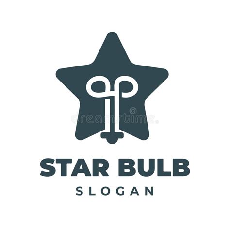 Simple Star Shaped Light Bulb Logo Design Vector Illustration