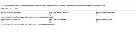 Solved The Three Given Points Are The Vertices Of A Chegg