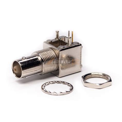 Bnc Female Right Angle Bulkhead Connector For Pcb Metabeeai
