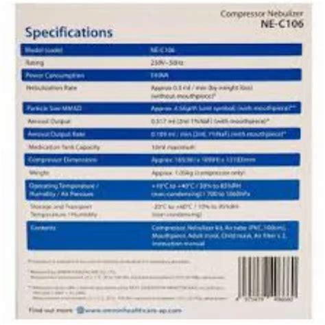 Omron Compressor Nebulizer For Nebulization Model Name Number Nec 106 At ₹ 1630 Piece In