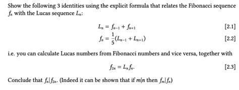 Solved Show The Following 3 Identities Using The Explicit