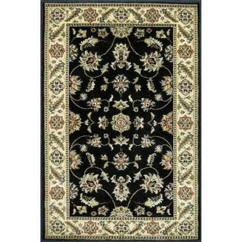 Trafficmaster Kazmir Black 3 Ft X 4 Ft Precut Non Slip Indoor Scatter