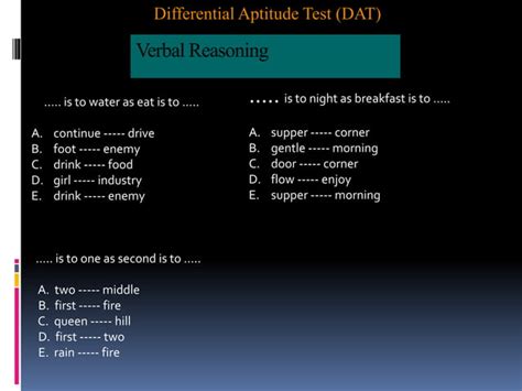 The Differential Aptitude Test Dat Pptx