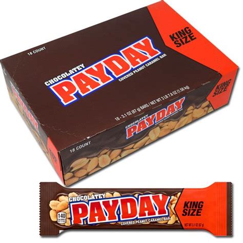 Payday Chocolate Bars King Size 1 85oz 18 Box I Got Your Candy