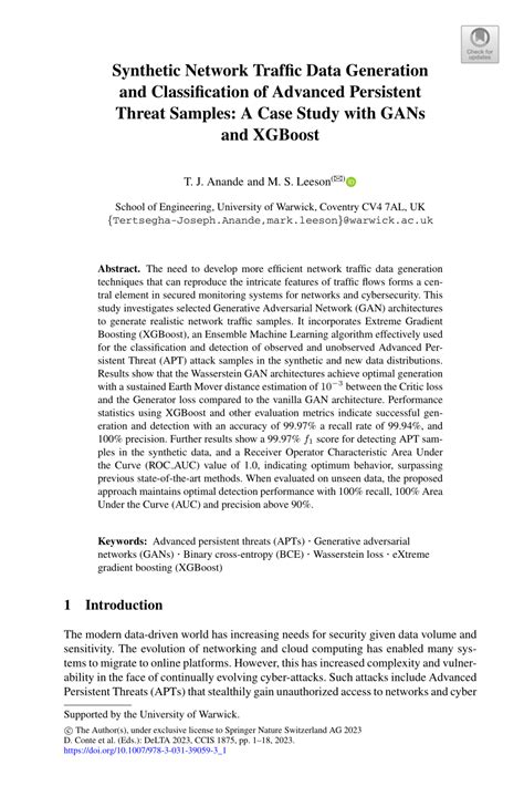 Pdf Synthetic Network Traffic Data Generation And Classification Of