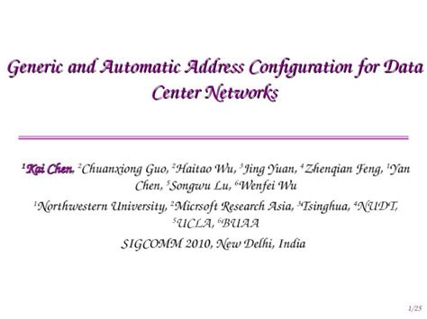 Ppt Generic And Automatic Address Configuration For Data Center