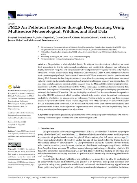 Pm2 5 Air Pollution Prediction Through Deep Learning Using Multisource Meteorological Wildfire