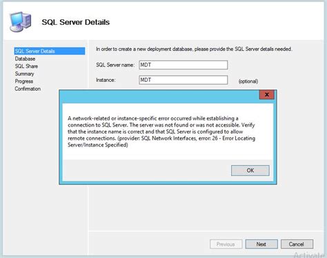 Cmimaging10mdt 2013 Creating And Configuring The Mdt Database Error Infrastructure Management
