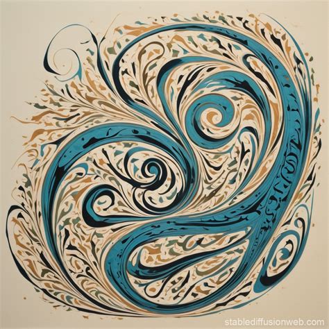 Ebru Calligraphy Art Stable Diffusion Online