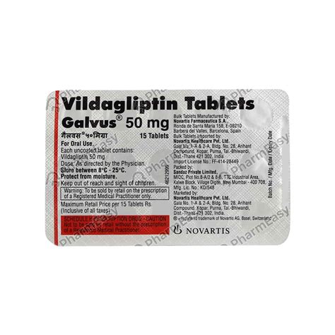 Buy Galvus 50mg Strip Of 15 Tablets Online At Flat 18 Off Pharmeasy