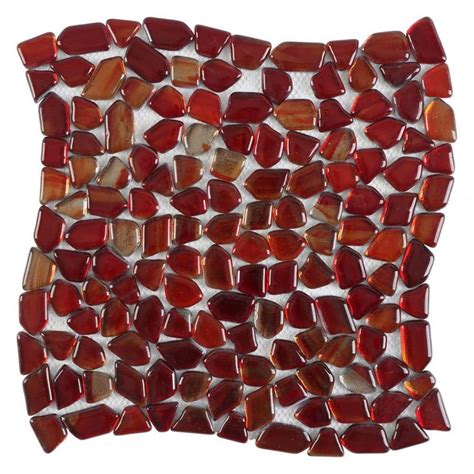 Ivy Hill Tile Fargin Pebble Sunset Red 432 In X 024 In Polished
